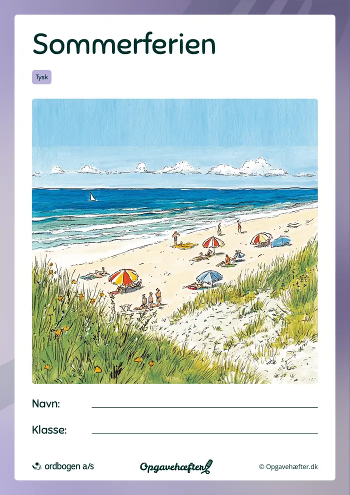 Strand med mennesker, der tager sol ved det blå hav. Sommerferie ...